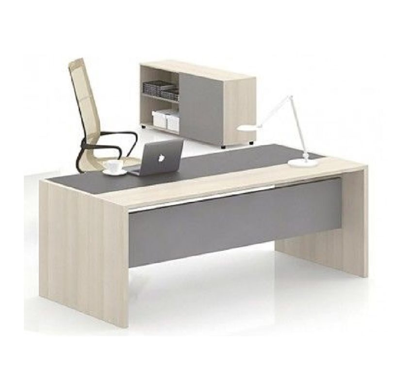 Office Table OFT-46 | Compact L-Desk w/ Soft-Close Cabinet