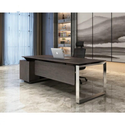 Executive Table Est-09 | Custom Desk w/ Drawer & Steel Legs