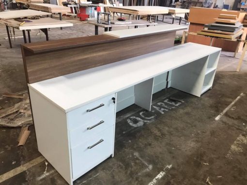 Reception Counter Qrt-01 | Custom w/ Soft-Close Cabinets